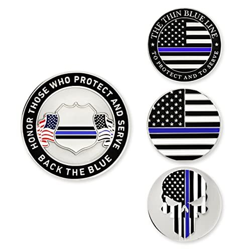 PinMart's Thin Blue Line Flag Golf Essentials Gift Set, Golf Divot Tool ...