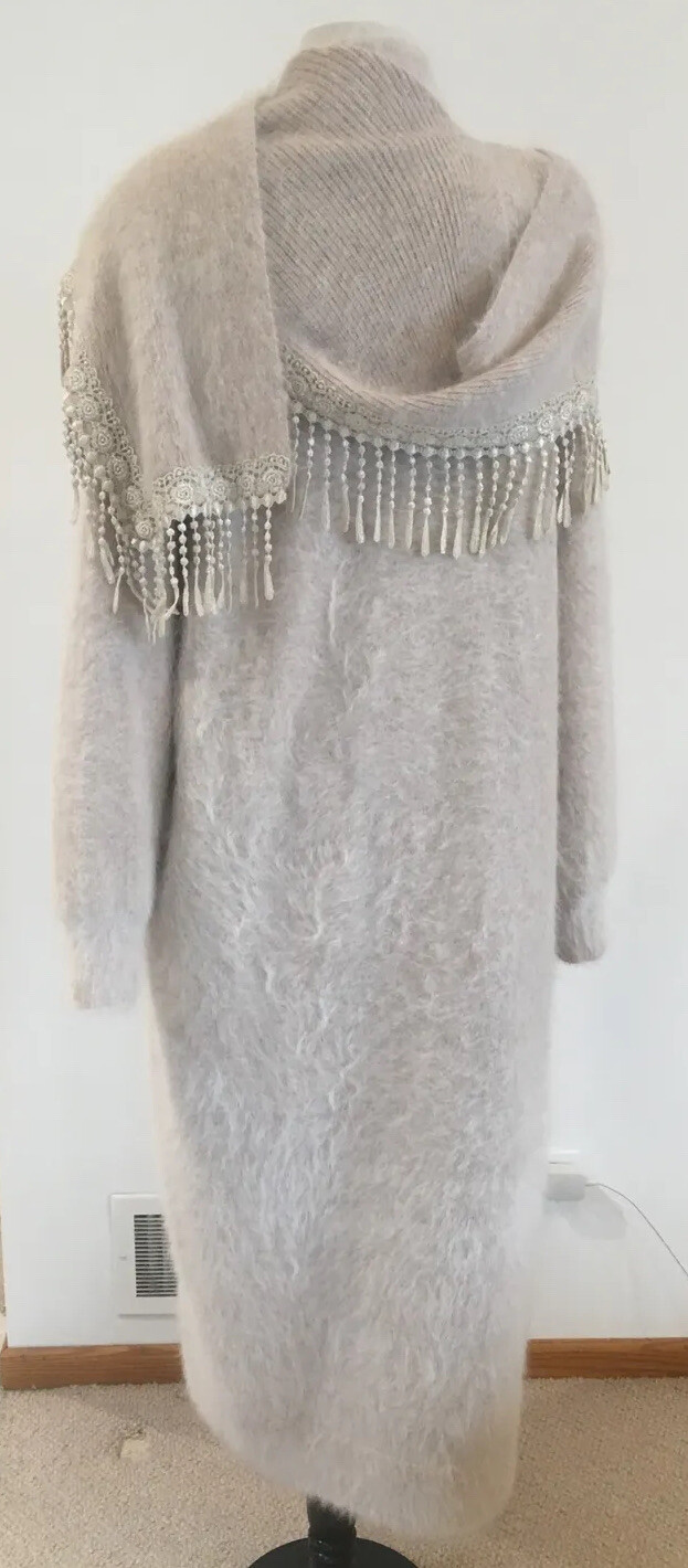 Venesha fuzzy Angora fur Full Length oversize lagenlo… - Gem