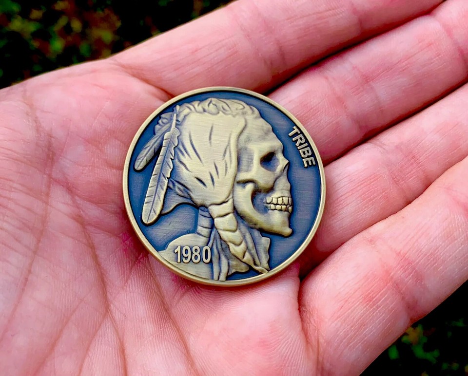 Navy Seal Team 6 DEVGRU NSW Gold Indian Skull Tribe Bone Frog Challenge ...