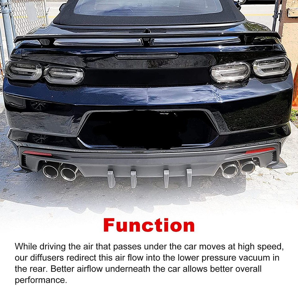 For C6 Chevrolet Corvette 4PCS Car Rear Bumper Wing Lip Diffuser Fins ...