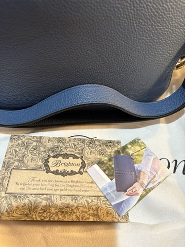 Brighton “Nikki” Leather Organizer Crossbody Bag Canyon Blue Silver ...