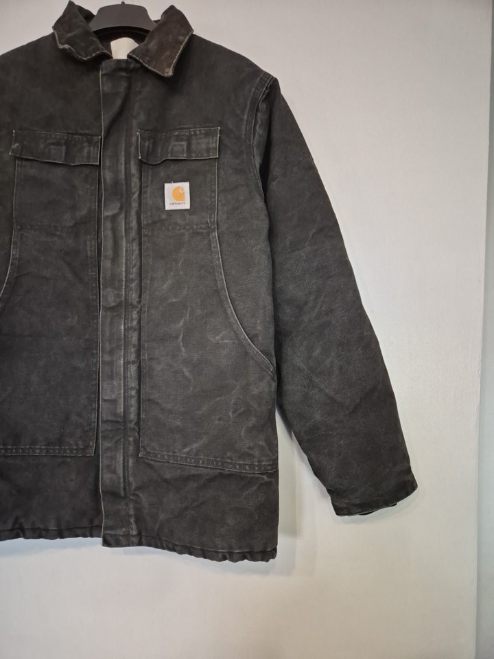 VTG Carhartt Quilted Black Duck Chore Engineering Jacket Size XL | eBay UK