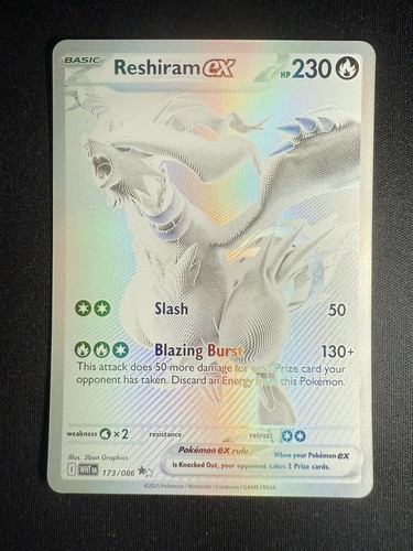 Reshiram EX 173/086 Pokemon TCG S&V White Flare: Black-White Rare (BWR ...