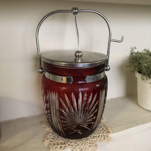 Retro Cutlet Glass Sugar Pot Red Brown 10cm x 19cm Used | eBay