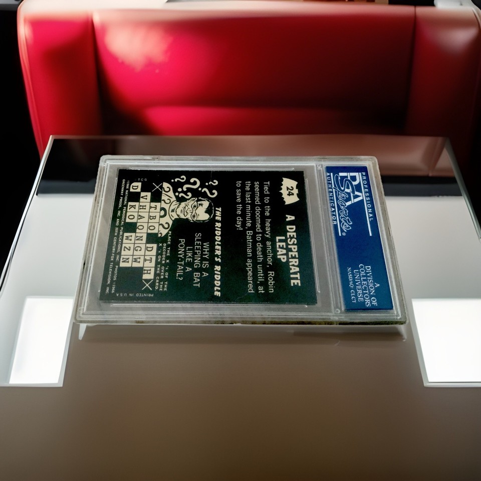 1966 Topps Batman Riddler Back Card # 24 - A DESPERATE LEAP - PSA 9 ...