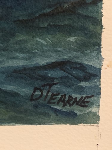 Watercolor Painting-Seascape W/ Ocean Waves; D. Tearne. No Frame 15” X ...