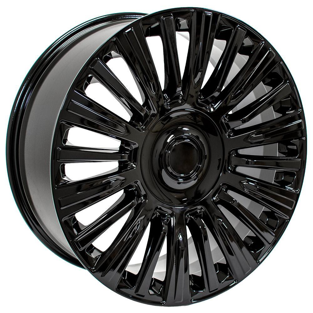 22x9 Black 4876 Wheels Set (4) Fits Cadillac Escalade GMC Yukon Sierra ...