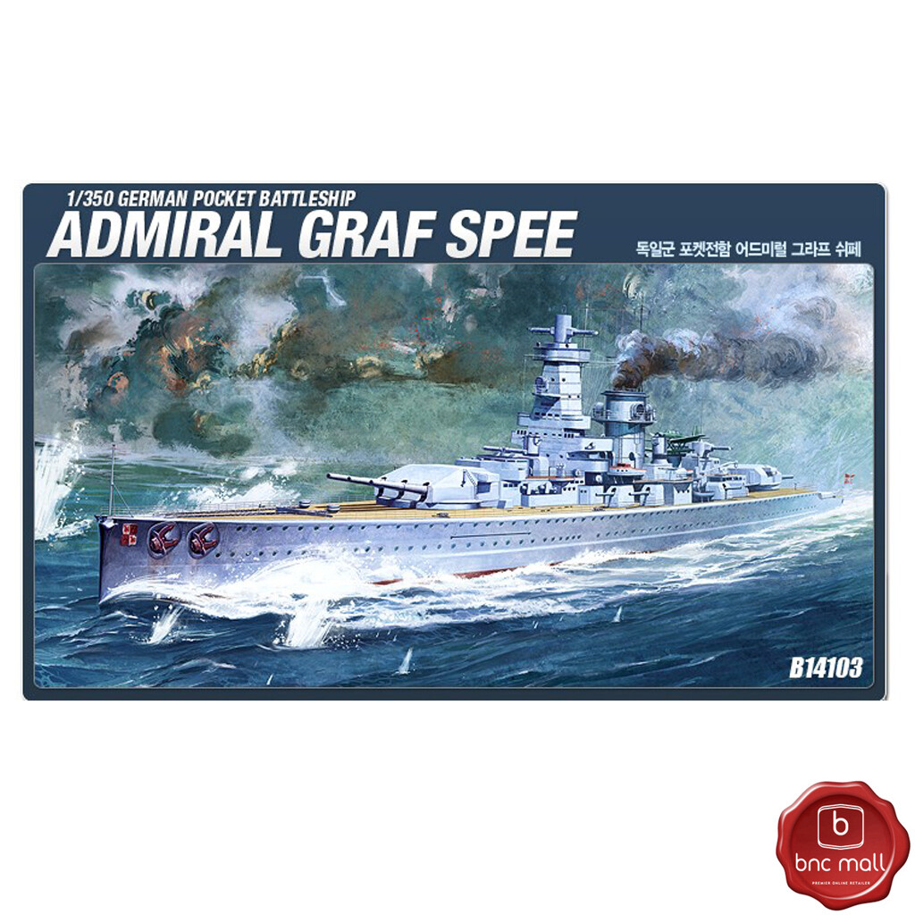 Academy German Admiral Graf Spee Battleship 1/350 scale Model Kit 14103 ...