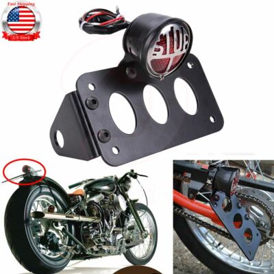 Motorcycle Side Mount Tail Light License Plate Bracket For Harley ...