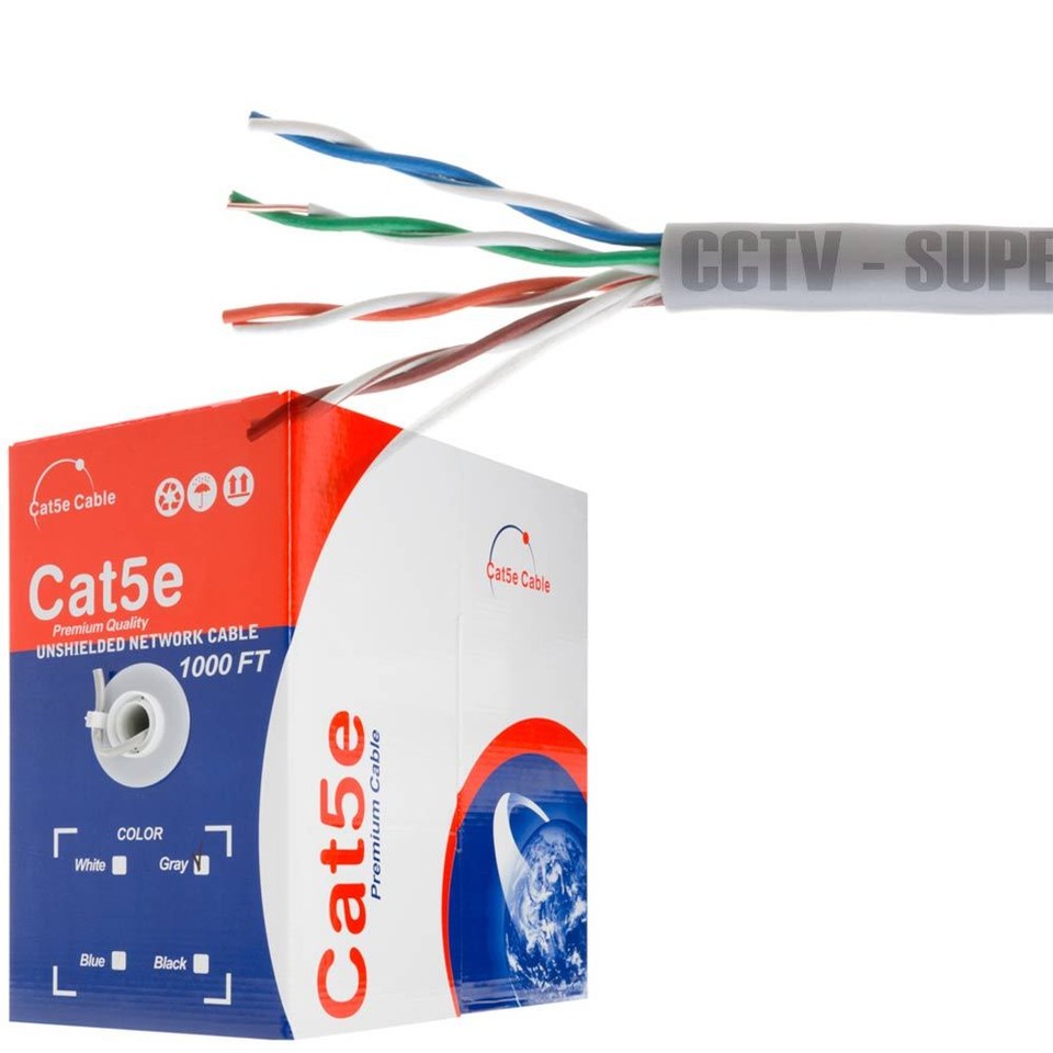 CAT5E CAT6 Cable 500FT 1000FT UTP Solid Network Ethernet CAT5 Bulk Wire ...