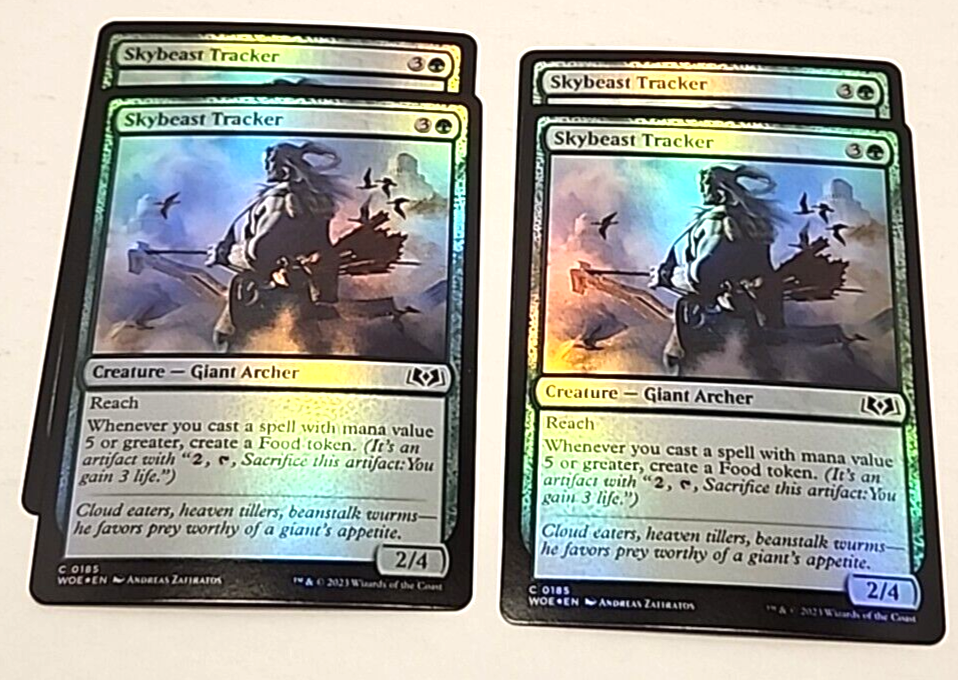 FOIL SKYBEAST TRACKER X4 Wilds Of Eldraine WOE Magic MTG MINT CARD | eBay