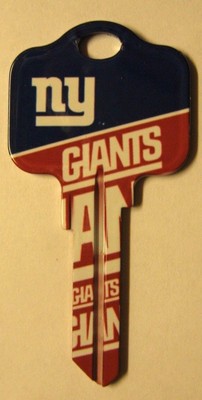 NFL NY GIANTS BLANK HOUSE KEY FOR 5 PIN KWIKSET KW1 CAN BE PUNCHED TO ...