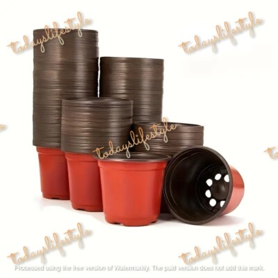 400pcs x Plant Pots, Plastic Nursery PP Pots, 9.2cm(top)x6 cm(bottom ...