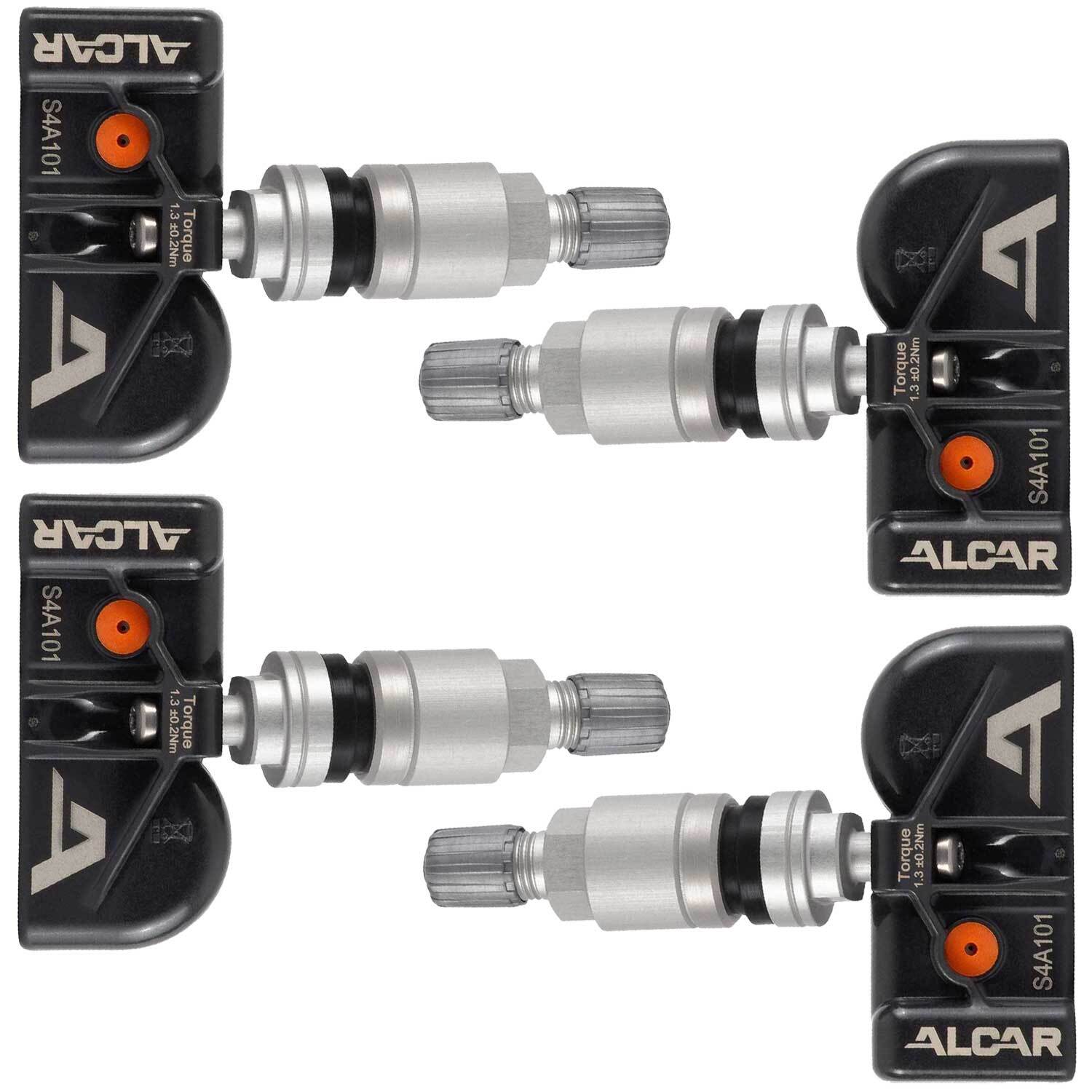 4 Alcar pre-programmed TPMS Sensors silber for SKODA KODIAQ SUPERB tyre ...
