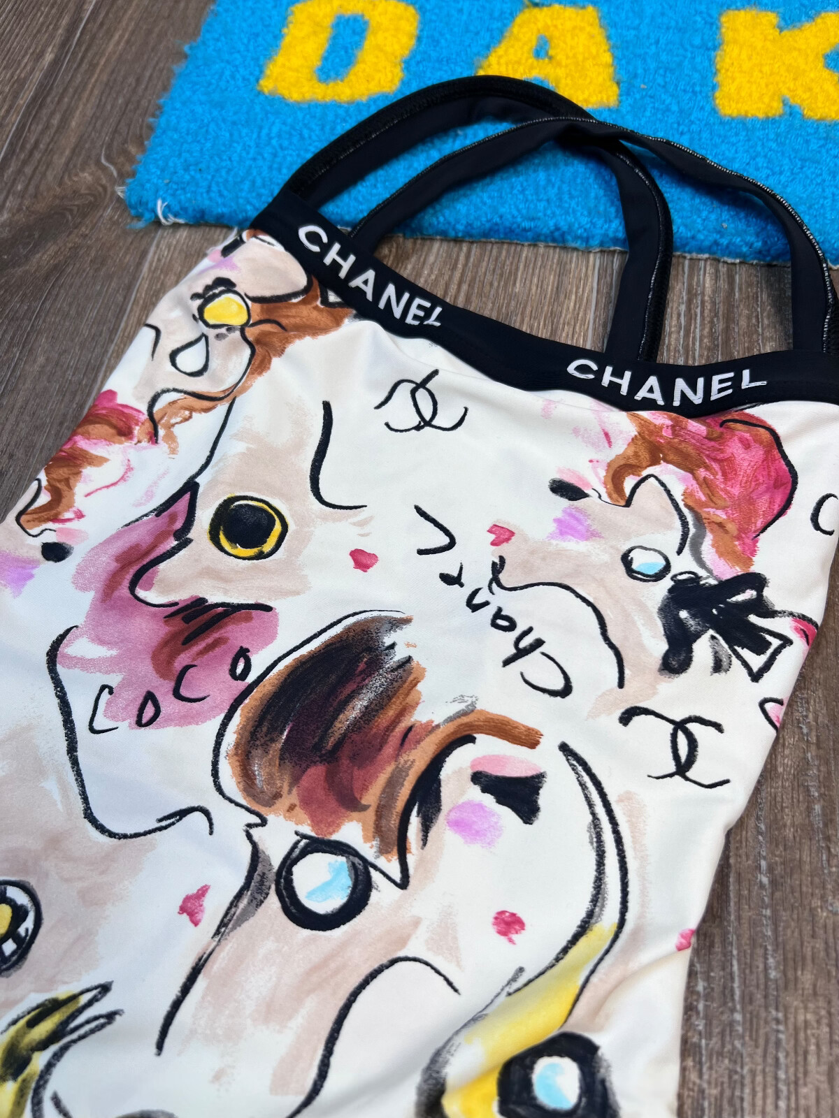 Chanel Spring 1995 Runway Iconic Coco Logo Printed Mu… - Gem