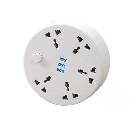 Foldable Power Strip - 5 Sockets 3 USB Ports - 2M Cable White | eBay UK