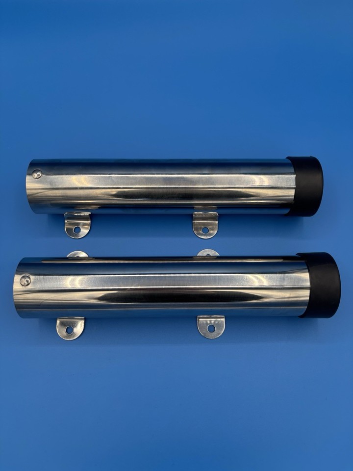 Pair-Stainless Steel Boat Fishing Rod Holder 10" Side Mount Transom Rod ...