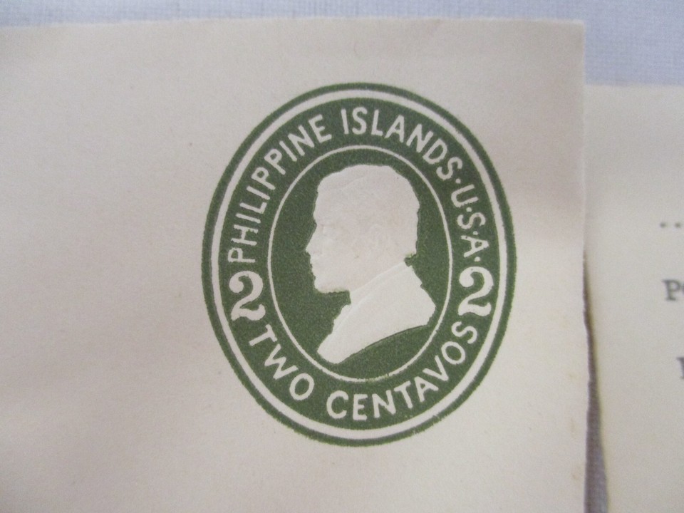 4 VINTAGE PHILIPPINE ISLANDS EMBOSSED 2 CENT STAMP MONEY ORDER ...