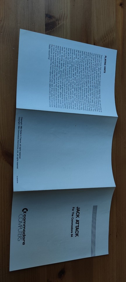 Jack Attack Manual for Commodore 64 Game - Manual Only | eBay