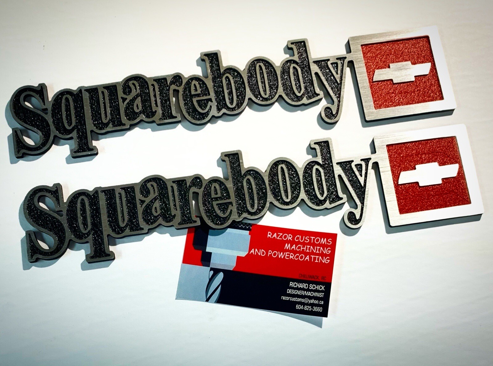 Squarebody Bowtie Emblems x2 CNC Billet C10 LS1 LS2 LQ4 C20 C30 K5 ...