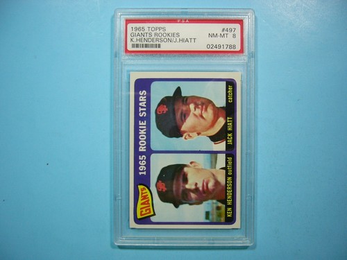 1965 TOPPS MLB BASEBALL CARD #497 KEN HENDERSON JACK HIATT ROOKIE STARS ...