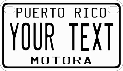 Puerto Rico Motora Personalized Custom License Plate Motorcycle Size ...