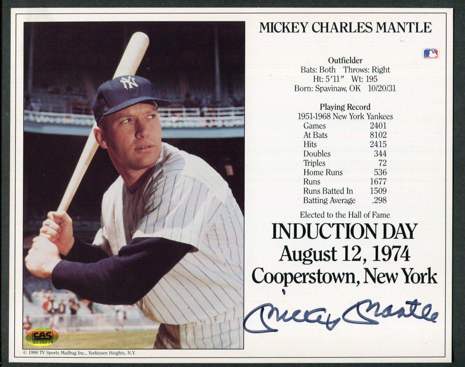 Mickey Mantle | Autographed Baseball Memorabilia & MLB Merchandise