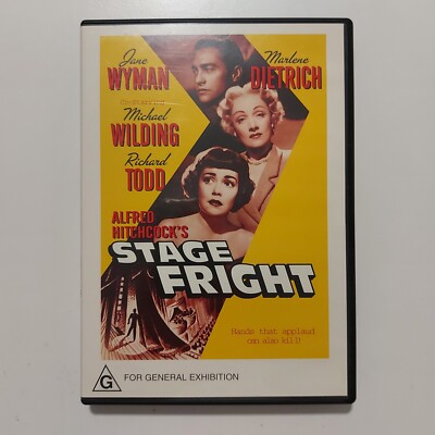 Stage Fright DVD Region 4 (1950 Film Noir) Jane Wyman/Marlene Dietrich ...