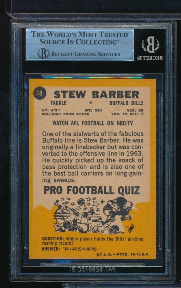 1967 TOPPS #18 STEW BARBER signed auto autograph BAS BECKETT awesome ...