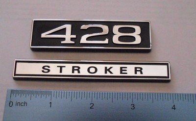 428 STROKER black plastic with Chrome emblem emblems badge new | eBay
