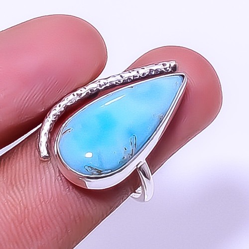 Larimar - Domonican Republic 925 Sterling Silver Handmade Ring Adjustable (R55) | eBay