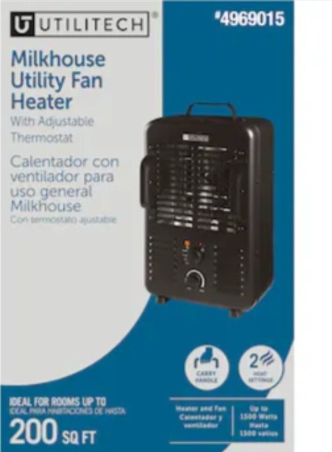 Utilitech 4969015 Utility Fan Heater Electric Indoor Heater 1500W W ...