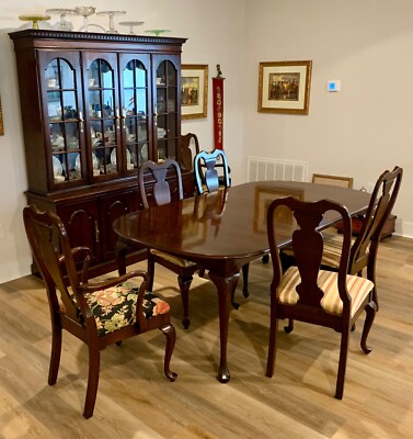Harden,cherry, dining set with china cabinet, Traditional, pristine ...