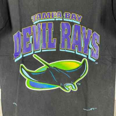 Vintage 1993 Tampa Bay Devil Rays Baseball Logo MLB Black Shirt AN45402 ...
