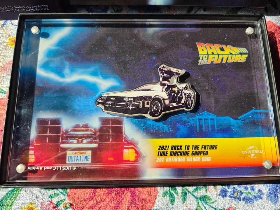 2021 2 oz Silver $5 Back to the Future Delorean Time Machine- mintage ...
