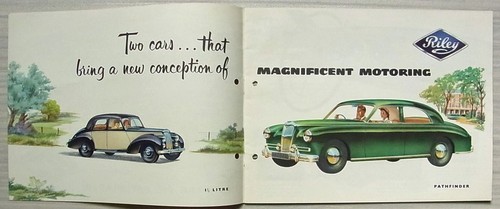 RILEY 1 ½ LITRE & PATHFINDER Car Sales Brochure 1954 #H&E 53138 | eBay