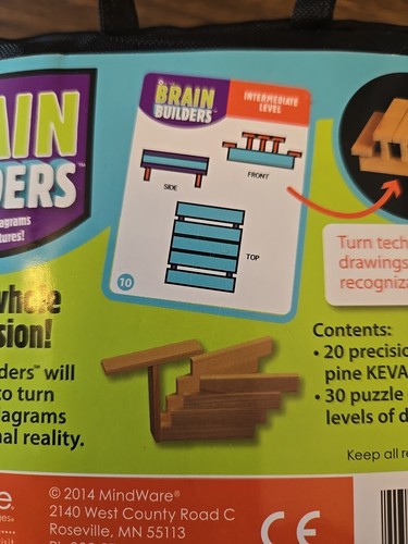 KEVA Brain Builders 20 Planks Set MindWare Game Blocks Wooden Building STEM | eBay