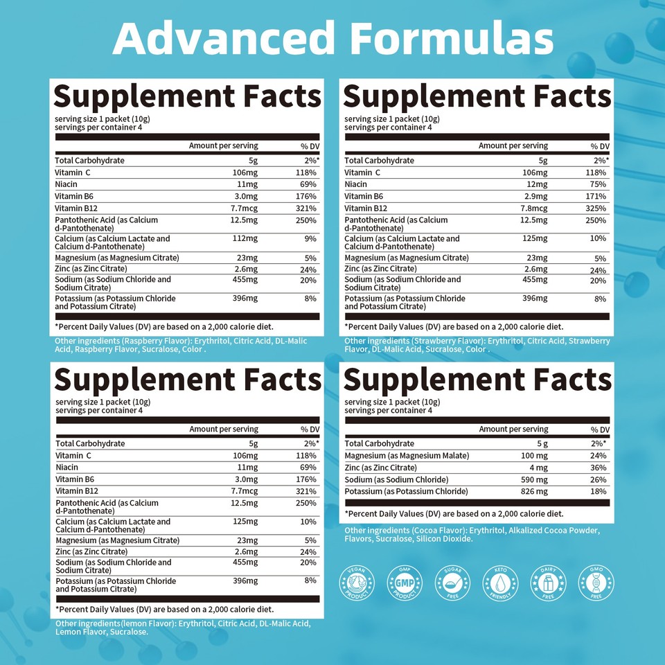 Electrolytes Powder Packets, Hydration Packets, Electrolytes Powder No ...