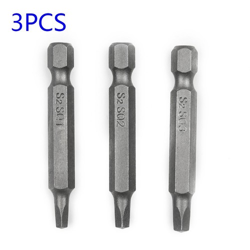 Electric Screwdriver bit Screw Kits Hex 3 pcs 1/4 Inch Square Head Bits ...