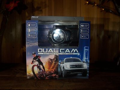 PILOT DUAL CAM SPORTS DASH CAMERA 1.5 HR BATTERY HD VIDEO NIGHT VIEWING ...