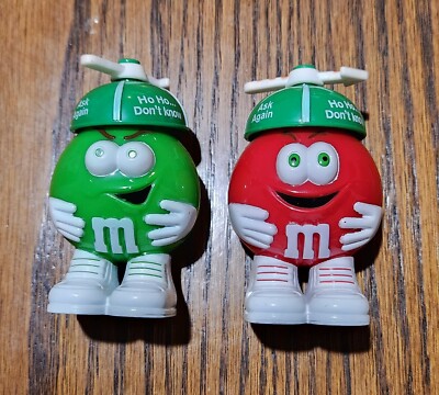 M&M Red Green Figures Dispenser Arrow Spinner Hat Christmas | eBay