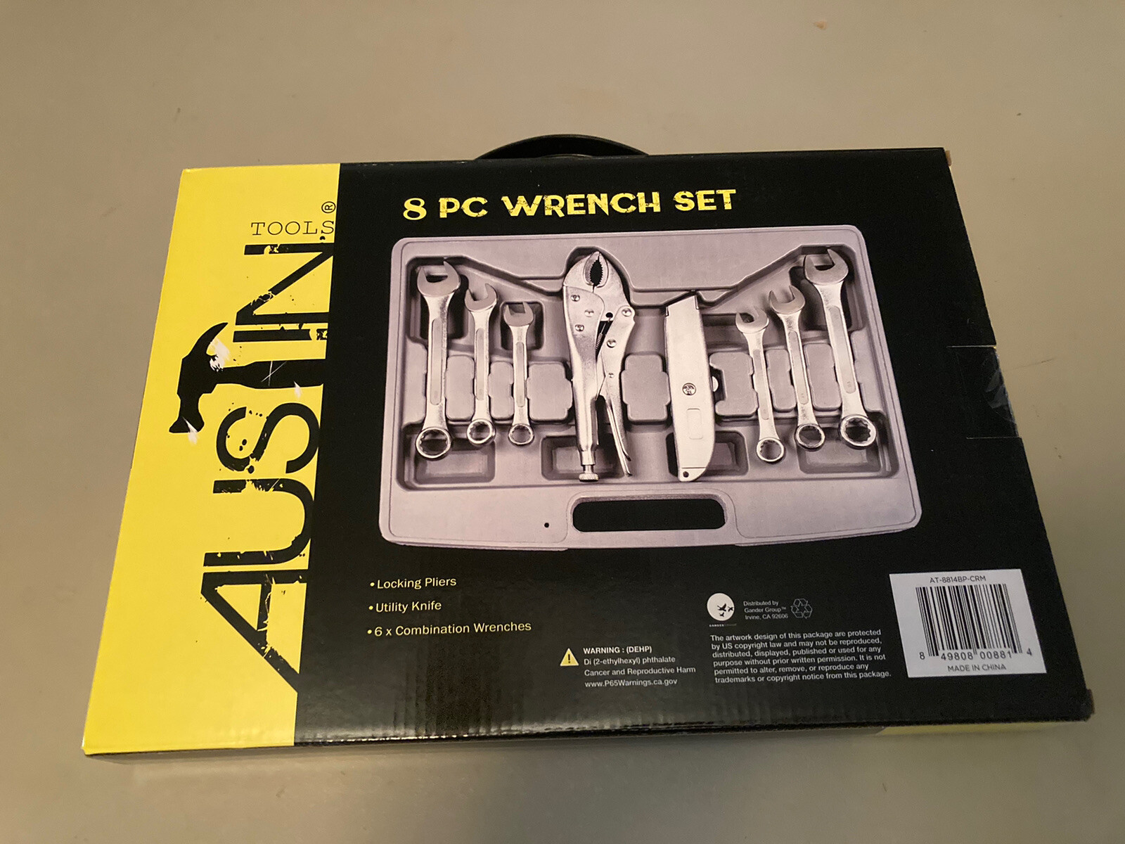 Austintools 8 PC Set Locking Pliers Utility Knife 6 Combination ...