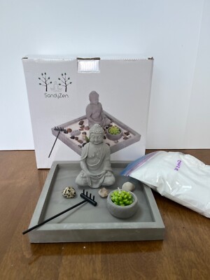 Japanese Zen Garden Kit Zen Garden Sand Buddha Candle Rack Desk Square ...