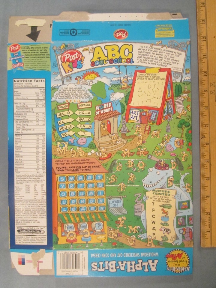 2001 MT Cereal Box POST Alpha-Bits ARTHUR [Y156a7] | eBay