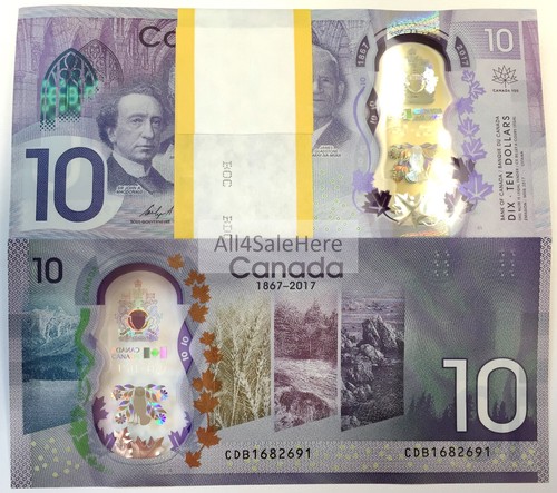 2017 Bank of Canada $10 150 Anniversary Commemorative Polymer Banknote ...