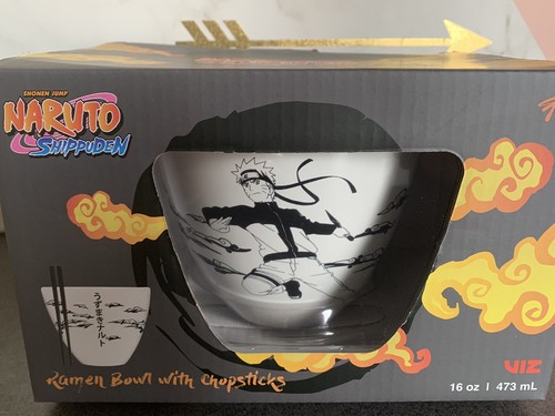 Naruto Shippuden Shonen Jump Noodle / Ramen Bowl 16 oz with Chopsticks ...