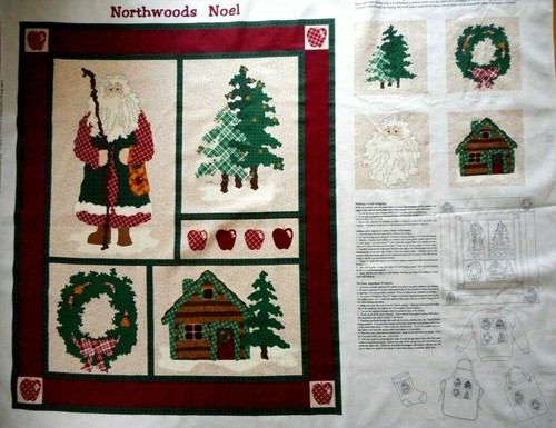 Christmas Fabric Panel Northwoods Noel Wall Hanging 35"x44" Cotton #46 ...