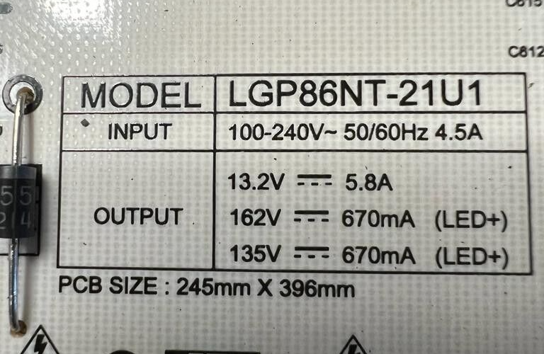 Lg+86%22+Power+Supply+Board+86uq8000+86UR640S9UD+86%22+Commercial ...