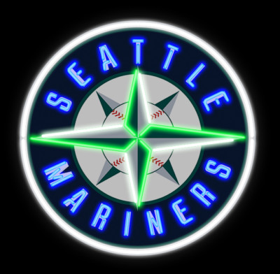 Seattle Mariners Logo 24"x24" Neon Light Sign Lamp With HD Vivid ...