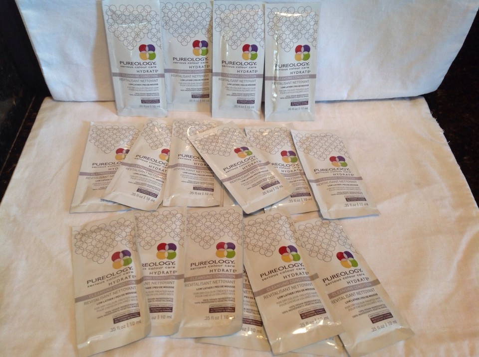 Pureology Hydrate Cleansing Conditioner 18 Sample Travel Packs .35 oz ...